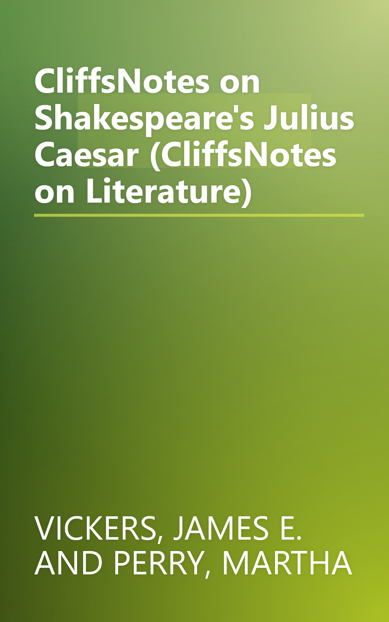 CliffsNotes on Shakespeare's Julius Caesar (CliffsNotes on Literature) book cover