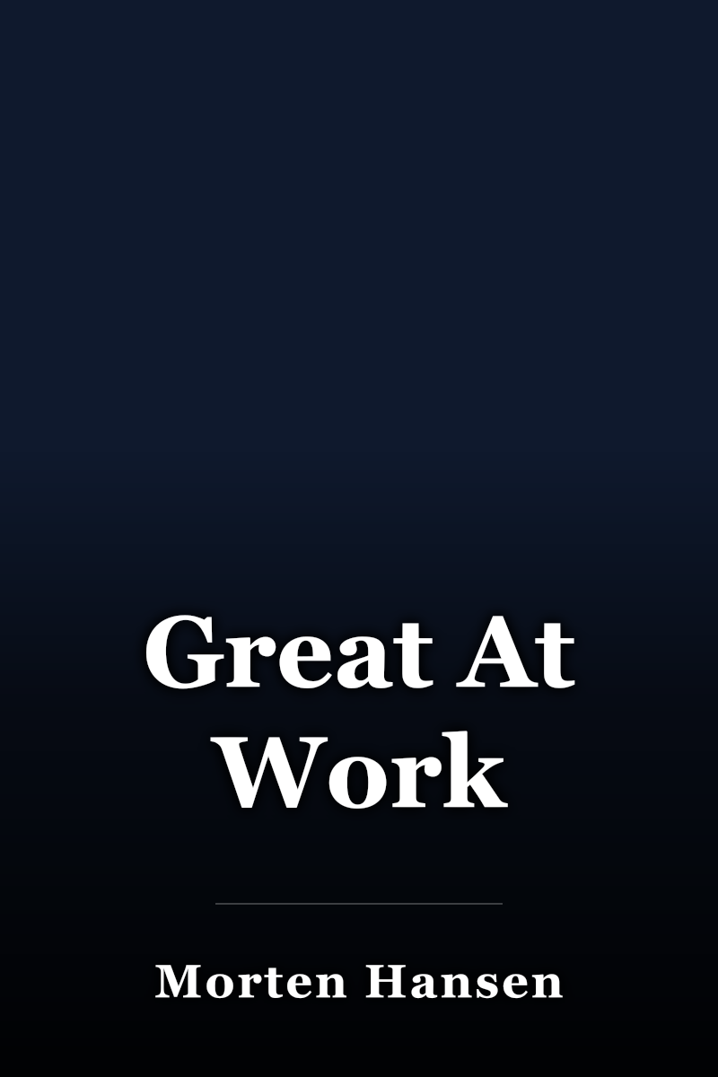 Great At Work book cover