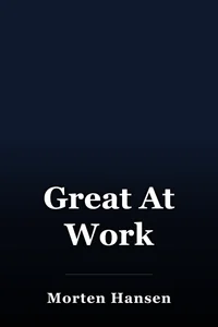 Great At Work book cover